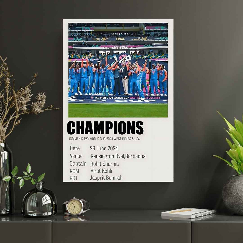 T20 CHAMPIONS | Premium Poster | #1 | Cricket Legend poster – Pulp & Pixel