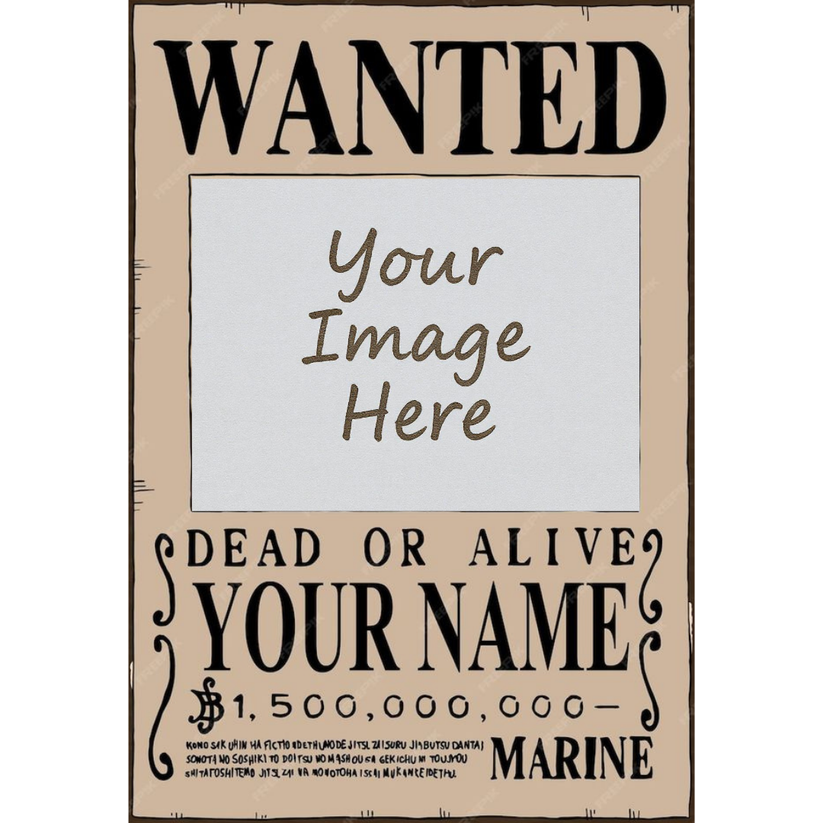 Custom One piece Wanted Poster - Pulp & Pixel