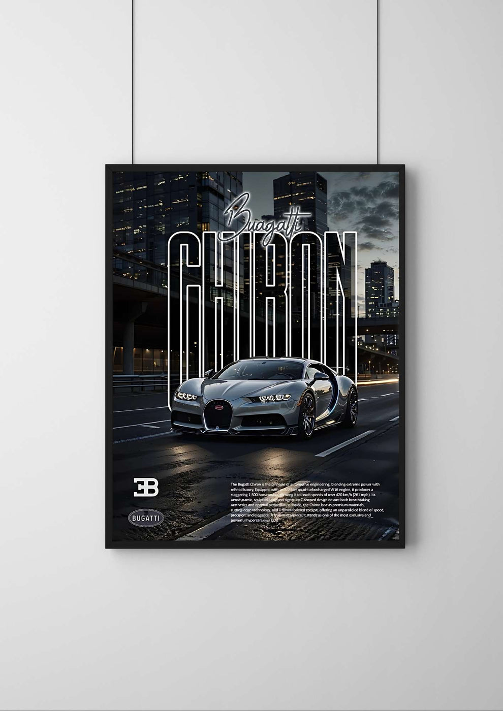 BUGATTI Chiron |#1 | - Premium Car Poster - Pulp & Pixel